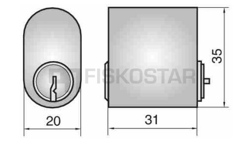 Oval cylinder ASSA 601 Ms/ME + 3 keys - Fiskostar OÜ